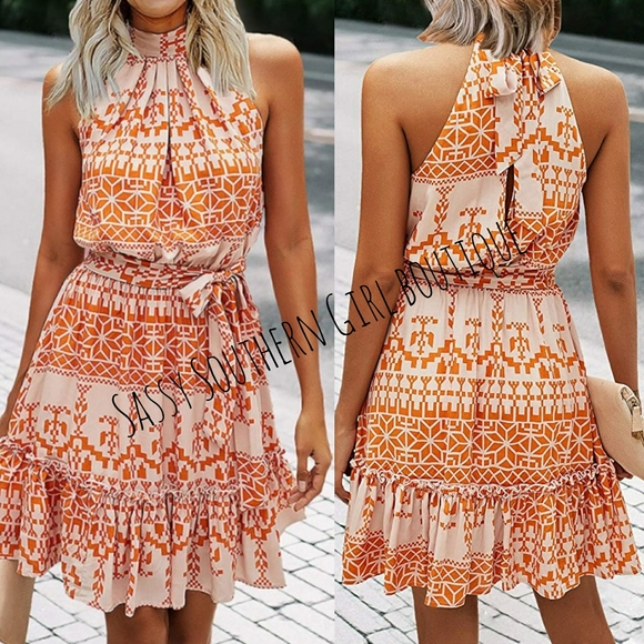Sassy Southern Girl Boutique | Dresses | Boho Pink And Orange Aztec ...